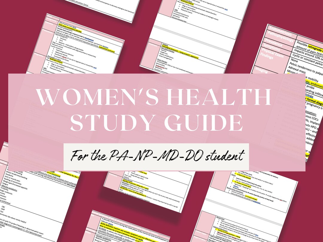 Women's Health Study Guide / OB-GYN Study Guide / Physician Assistant ...