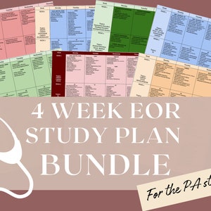 4 Week EOR Study Plan BUNDLE / EOR Study Plans for Physician Assistant ...