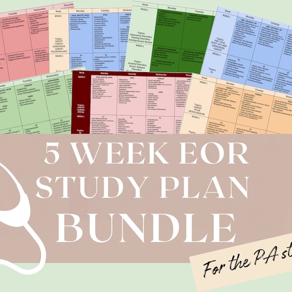 4 Week PANCE Study Plan for the PA Student / PANCE Study Plan for ...