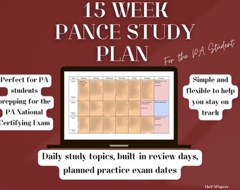 4 Week PANCE Study Plan for the PA Student / PANCE Study Plan for ...