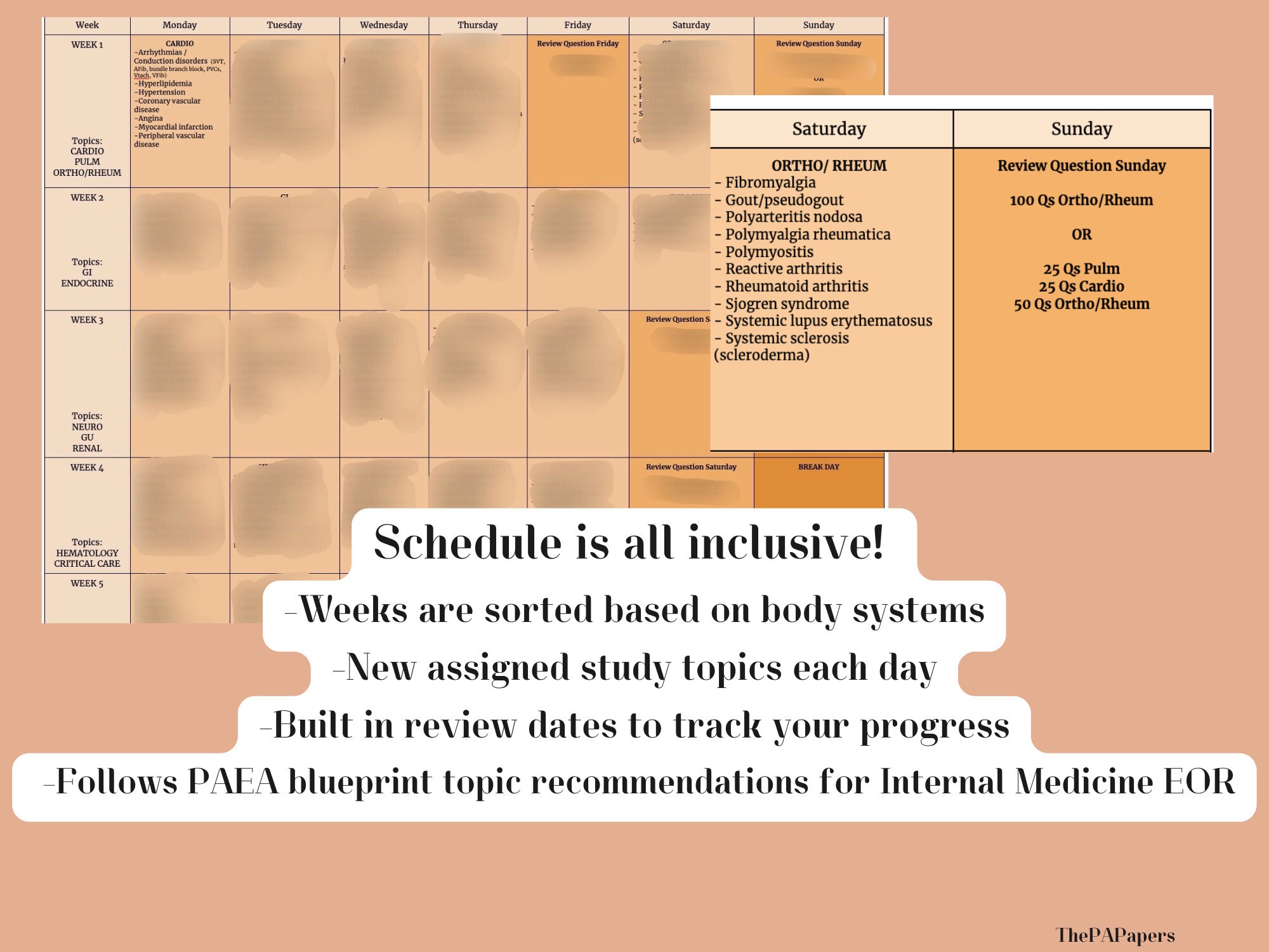 Internal Medicine EOR Study Plan / 5 Week EOR Study Plan for Physician ...