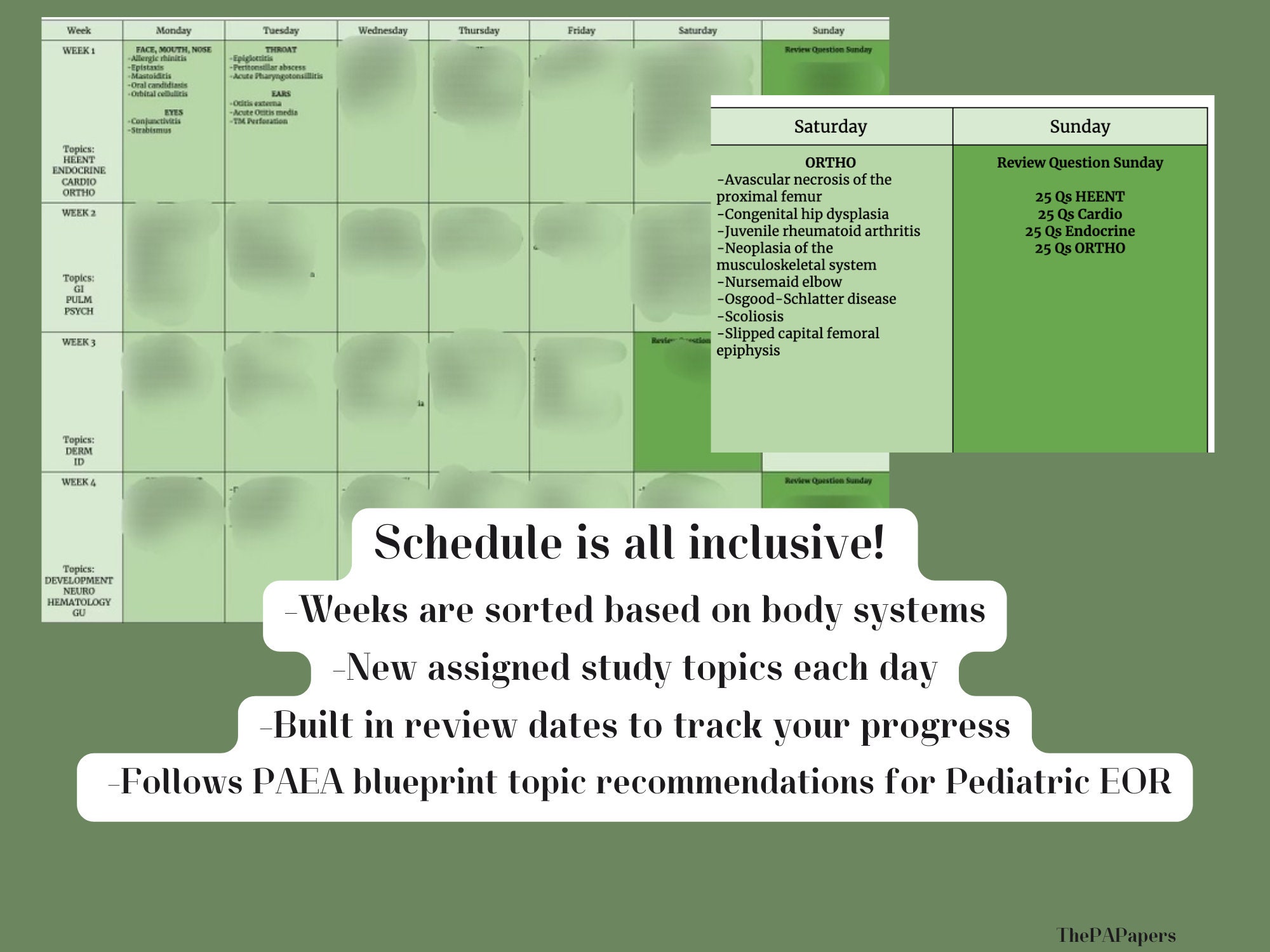 Pediatric EOR Study Plan / 5 Week Physician Assistant Pediatric End of ...