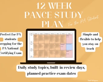 4 Week PANCE Study Plan for the PA Student / PANCE Study Plan for ...