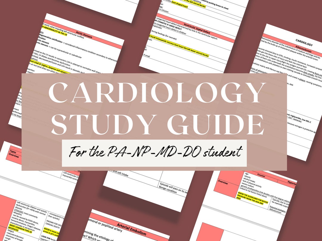 Cardiology Study Guide / Physician Assistant / Nurse Practitioner / Med ...