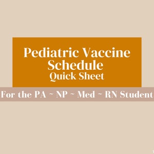Pediatric Vaccine Schedule Quick Sheet / Physician Assistant Student ...