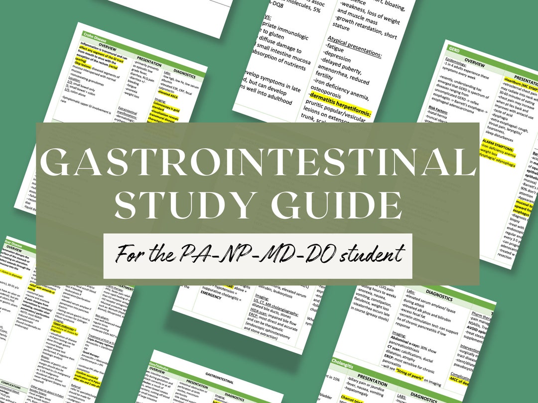 Gastrointestinal Study Guide / Physician Assistant / Nurse Practitioner ...