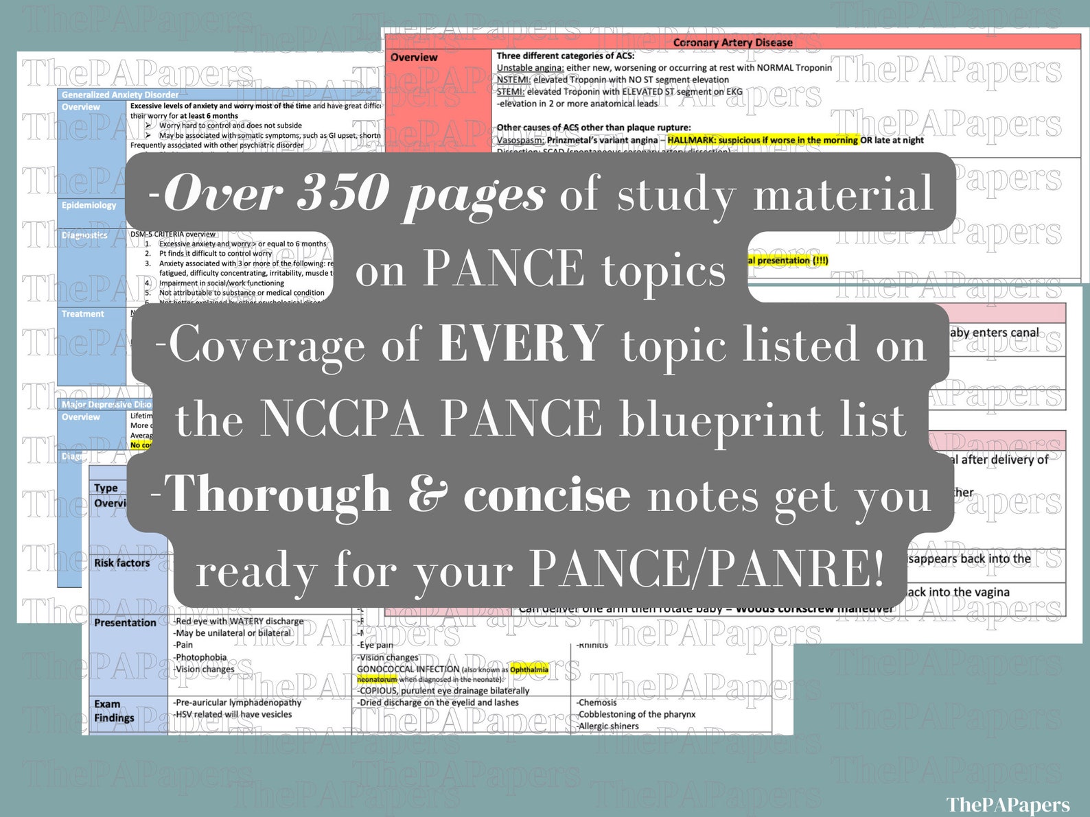 PANCE Study Guide / Comprehensive Study Guide for PA Students / PANRE ...