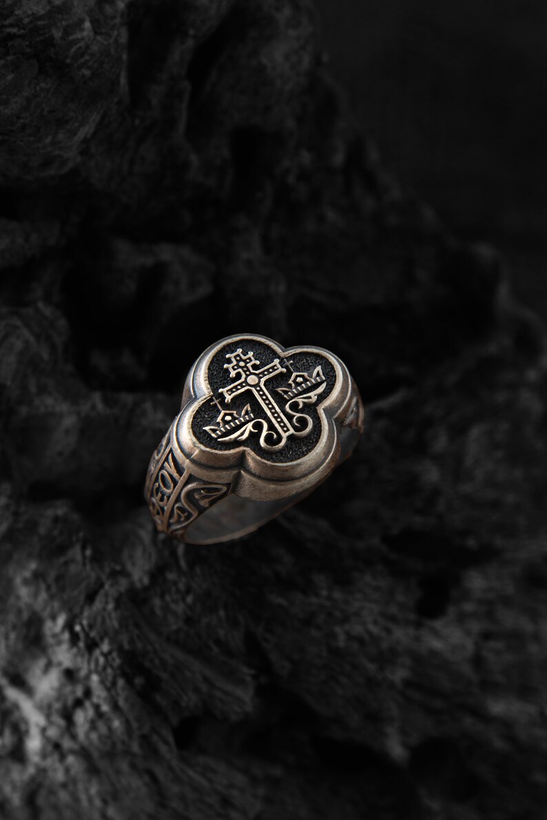 Silver Orthodox Jewelry Christian Cross Ring Byzantine Rite - Etsy