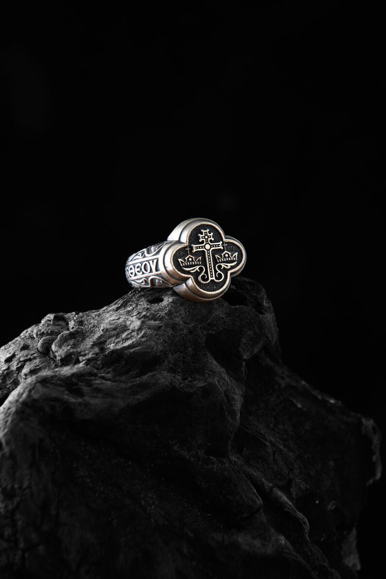 Silver Orthodox Jewelry Christian Cross Ring Byzantine Rite - Etsy