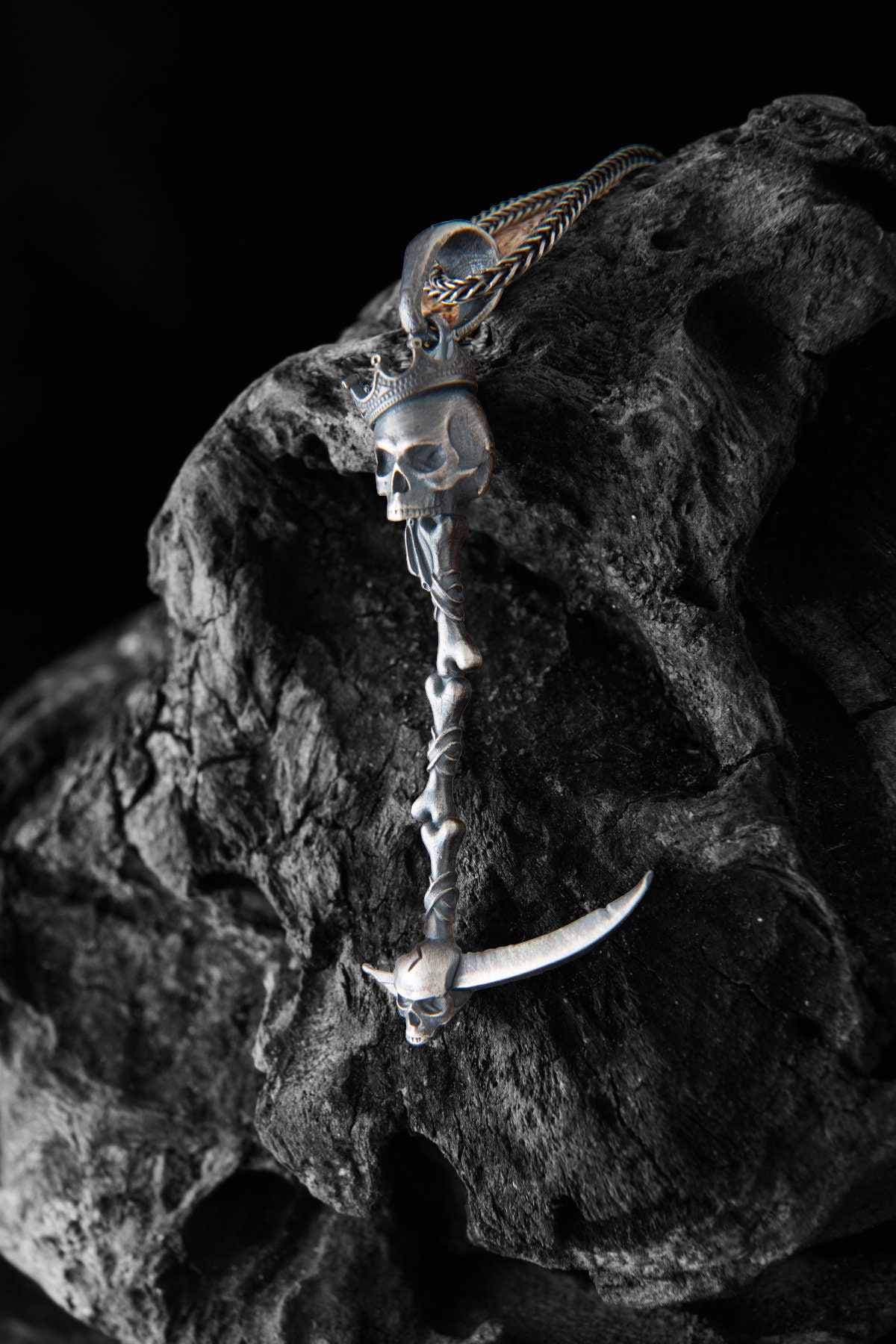 Grim Reaper Necklace Sterling Silver Grim Reaper Pendant - Etsy