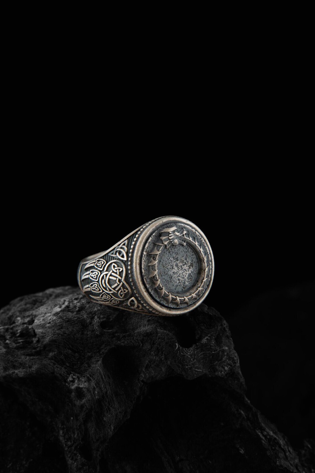 Sterling Silver Ouroboros Dragon Handmade Ring, Ouroboros Serpent ...