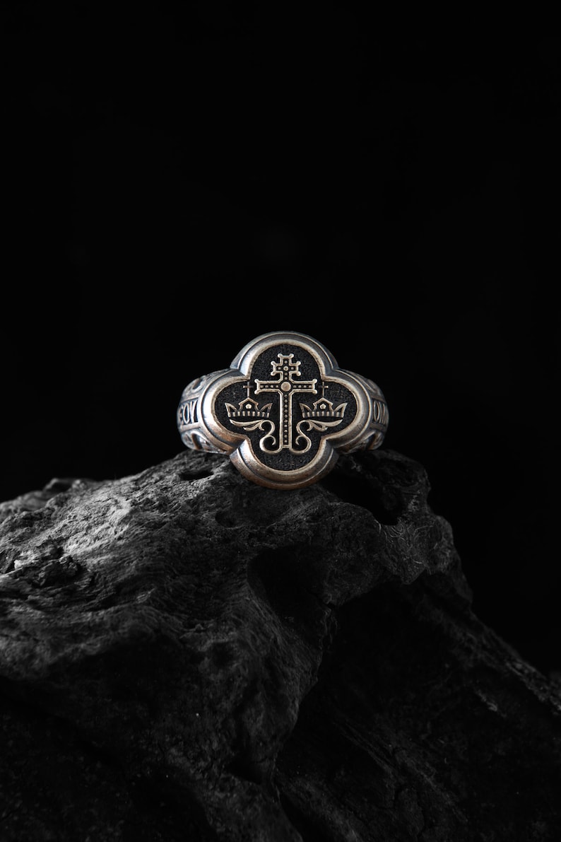 Silver Orthodox Jewelry Christian Cross Ring Byzantine Rite - Etsy