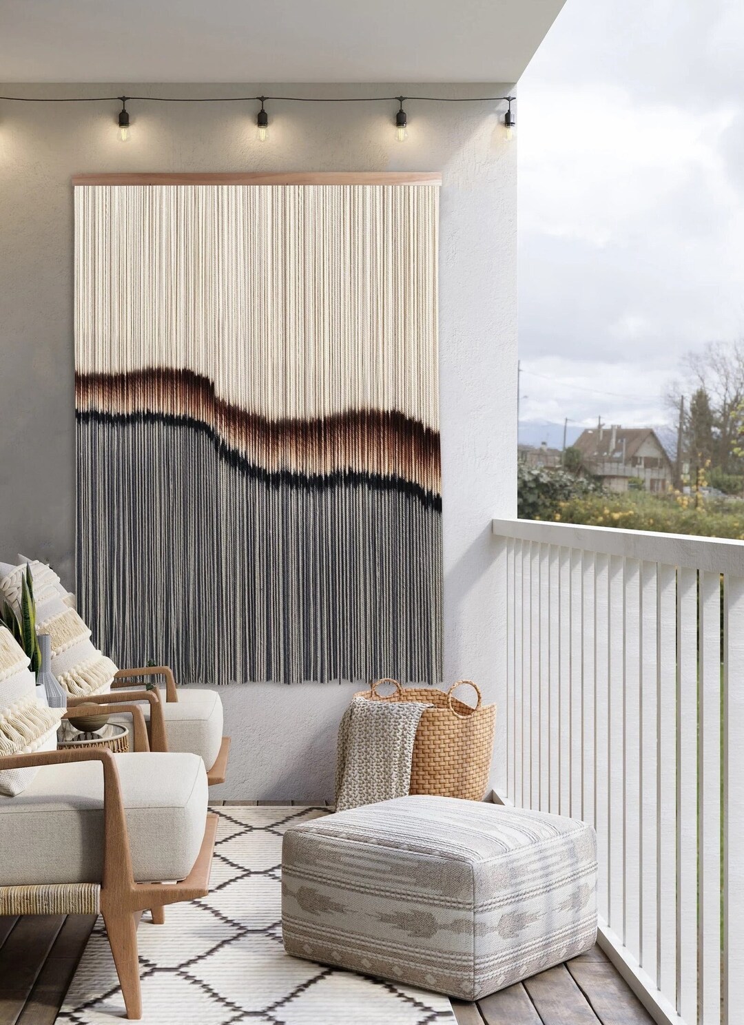 Colorful Fiber Art Macrame, Woven Wall Hanging Bohemian Wall Art ...