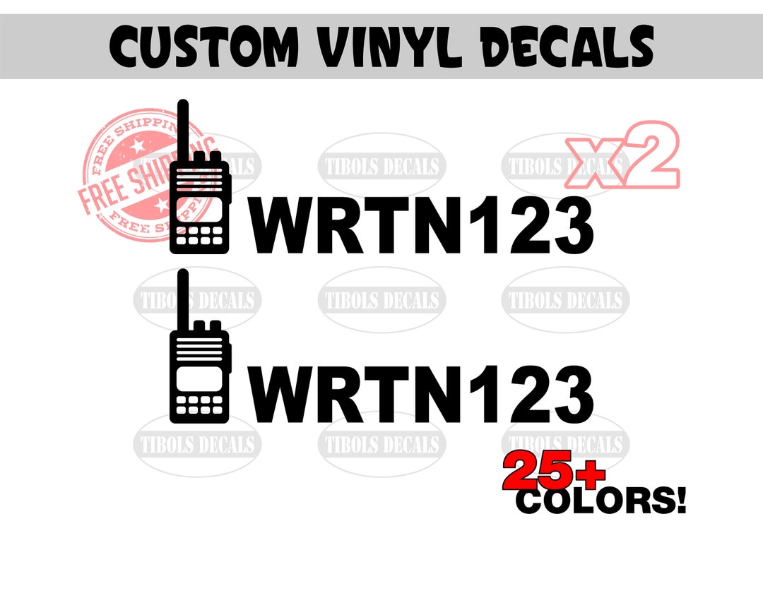 GMRS Ham Radio Walkie Talkie Call Sign Decal Amateur Radio Callsign ...