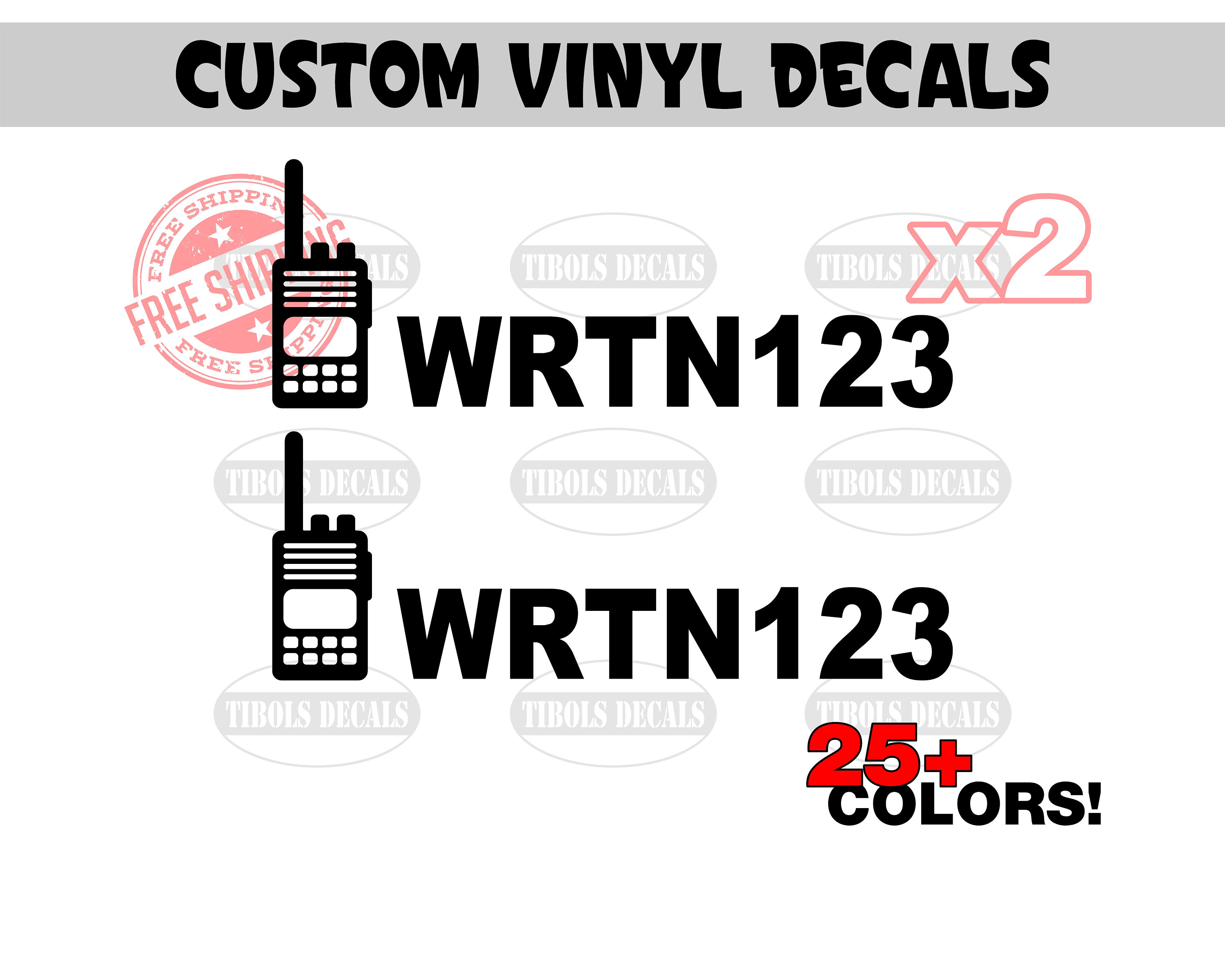 GMRS Ham Radio Walkie Talkie Call Sign Decal Amateur Radio Callsign ...