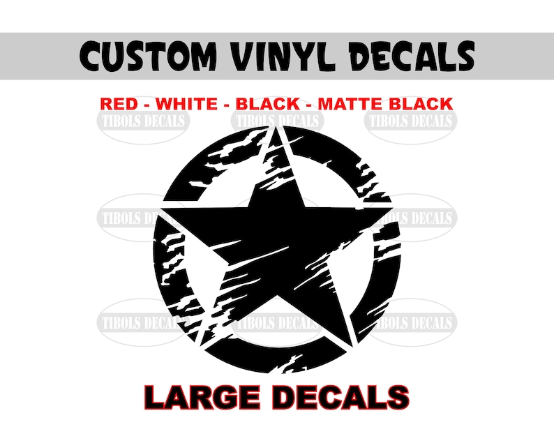One Large Distressed Military Star Decal Army Star Sticker - Etsy