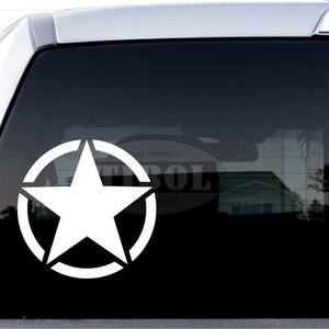 Two Military Star Decals Star Sticker Vinyl Decals Fit Jeep Toyota ...