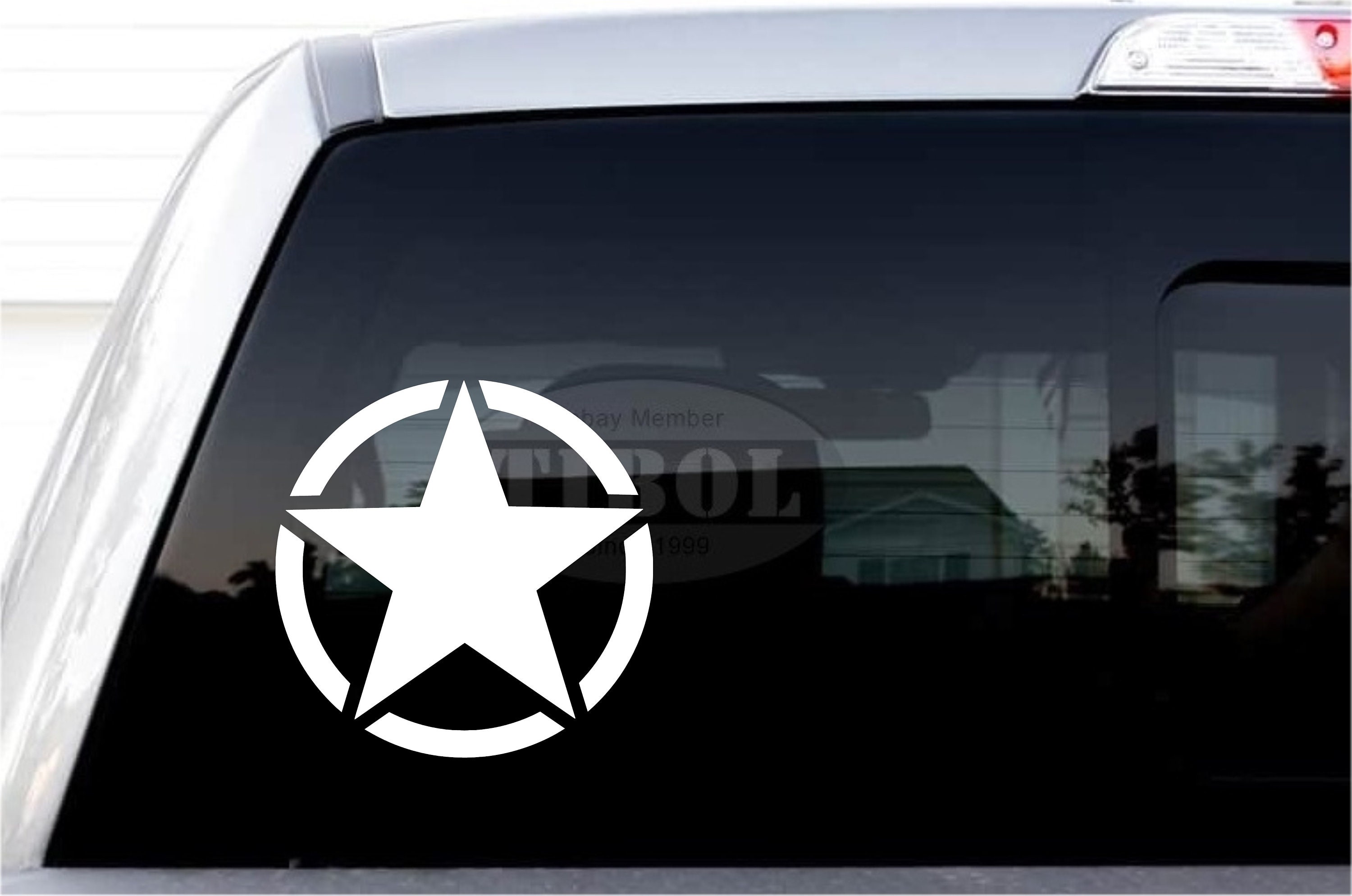 Two Military Star Decals Star Sticker Vinyl Decals Fit Jeep Toyota ...