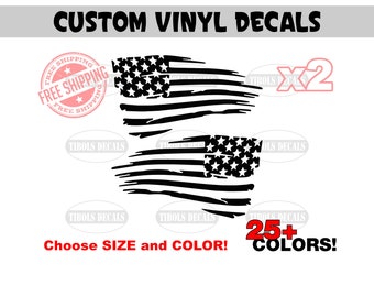 Set of 2 American Flag Vinyl Decal Stickers - Etsy