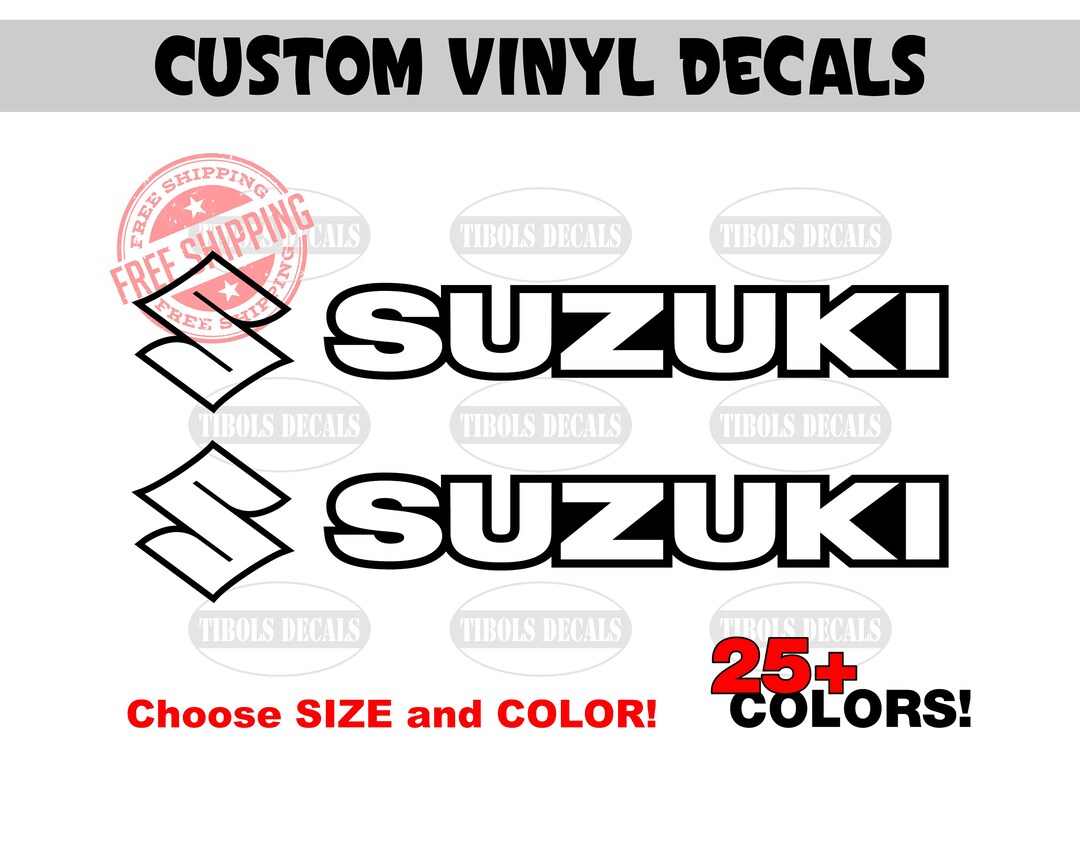 X2 Suzuki Decals Outline Suzuki Stickers Suzuki Motorcycle Helmet ...