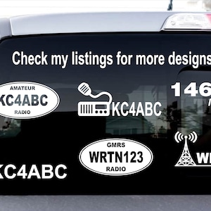 GMRS Ham Radio Base Station Call Sign Decal Amateur Radio Callsign ...