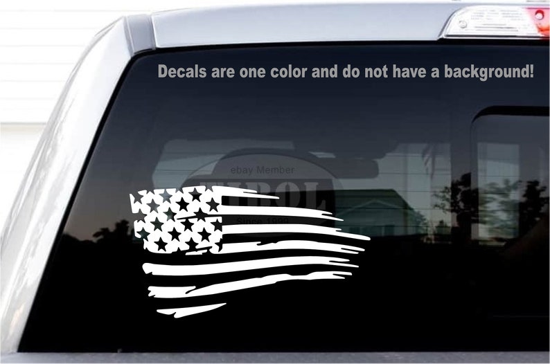 One Large USA Distressed Flag Decal Ripped Torn US Distressed American ...