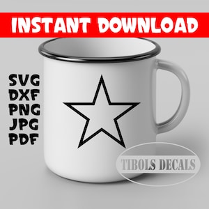 Star SVG File Outline Star File Simple Star SVG Vector Cut File for ...