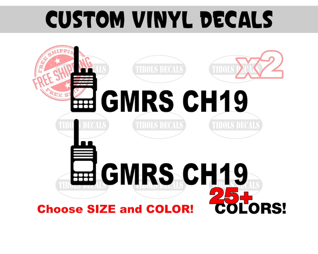 GMRS CH19 Handheld Radio Walkie Talkie Channel 19 Decal Amateur Radio ...