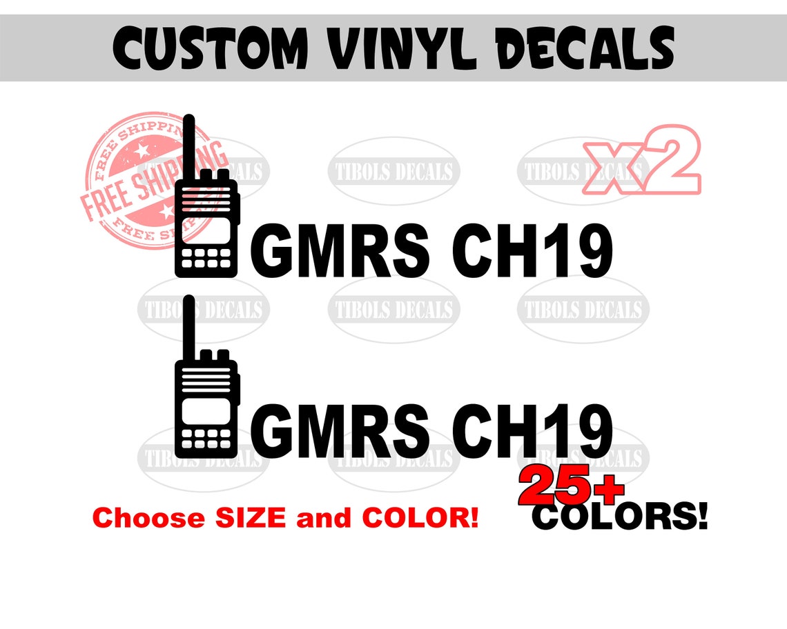 GMRS CH19 Handheld Radio Walkie Talkie Channel 19 Decal Amateur Radio ...