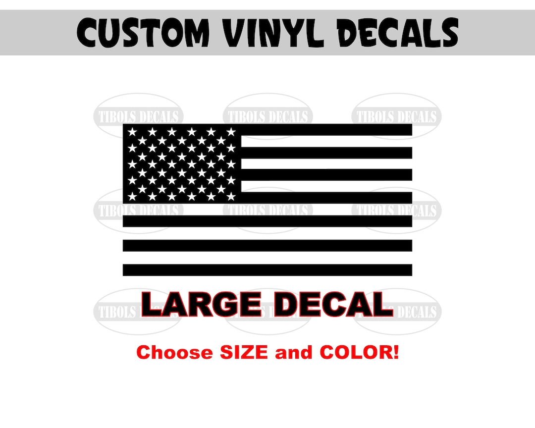 One Large American Flag Decal USA American Flag Sticker, US United ...
