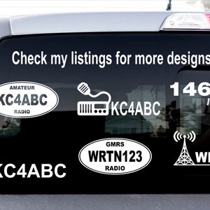 GMRS Radio Call Sign Decal Oval - Amateur Radio Callsign Sticker ...
