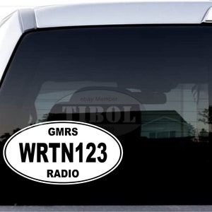 GMRS Radio Call Sign Decal Oval - Amateur Radio Callsign Sticker ...