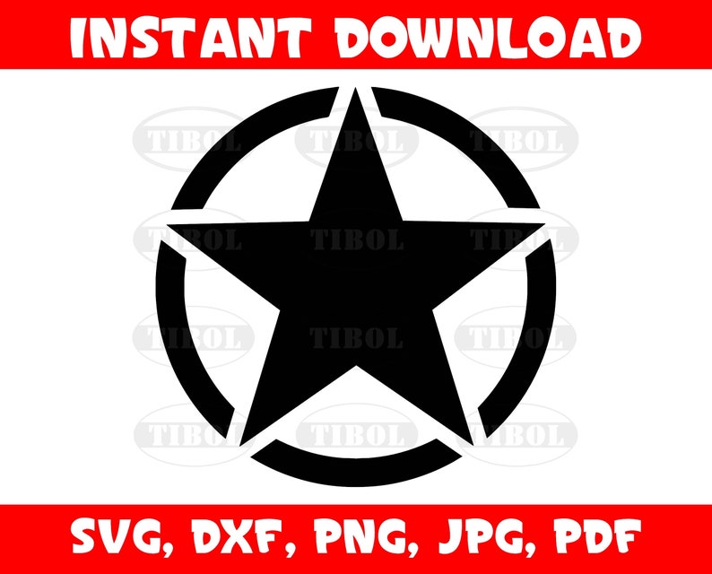 Military Star SVG Jeep Army Star SVG Vector Cut File for - Etsy