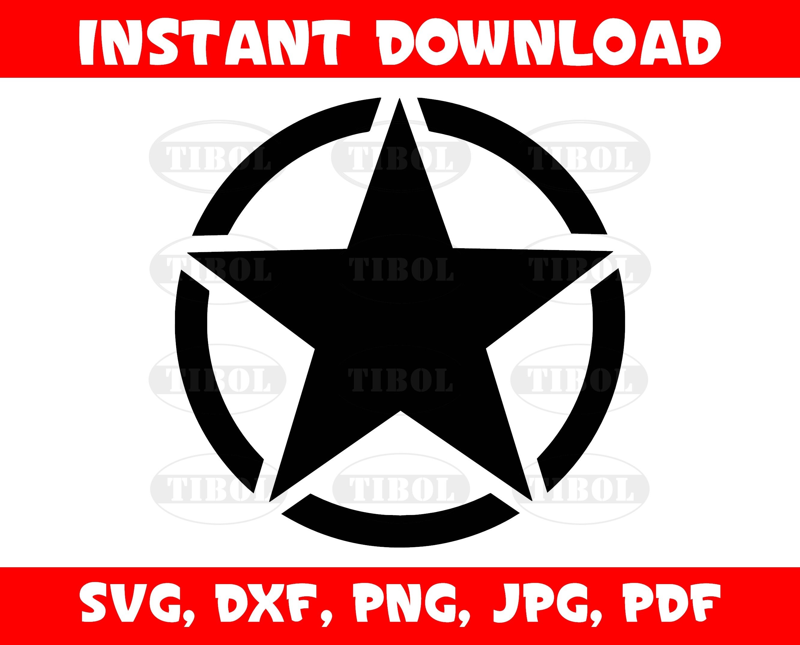 Military Star SVG Jeep Army Star SVG Vector Cut File for - Etsy