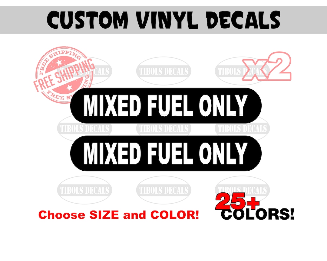 X2 Mixed Fuel Only Decals, 2 Stroke Stickers, (1 Set) Two Stroke Dirt ...