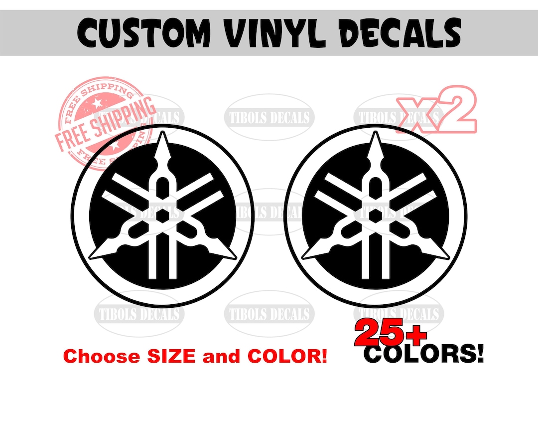 X2 Yamaha Logo Decals Yamaha Tuning Fork Circle Logo Jetski Motorcycle ...