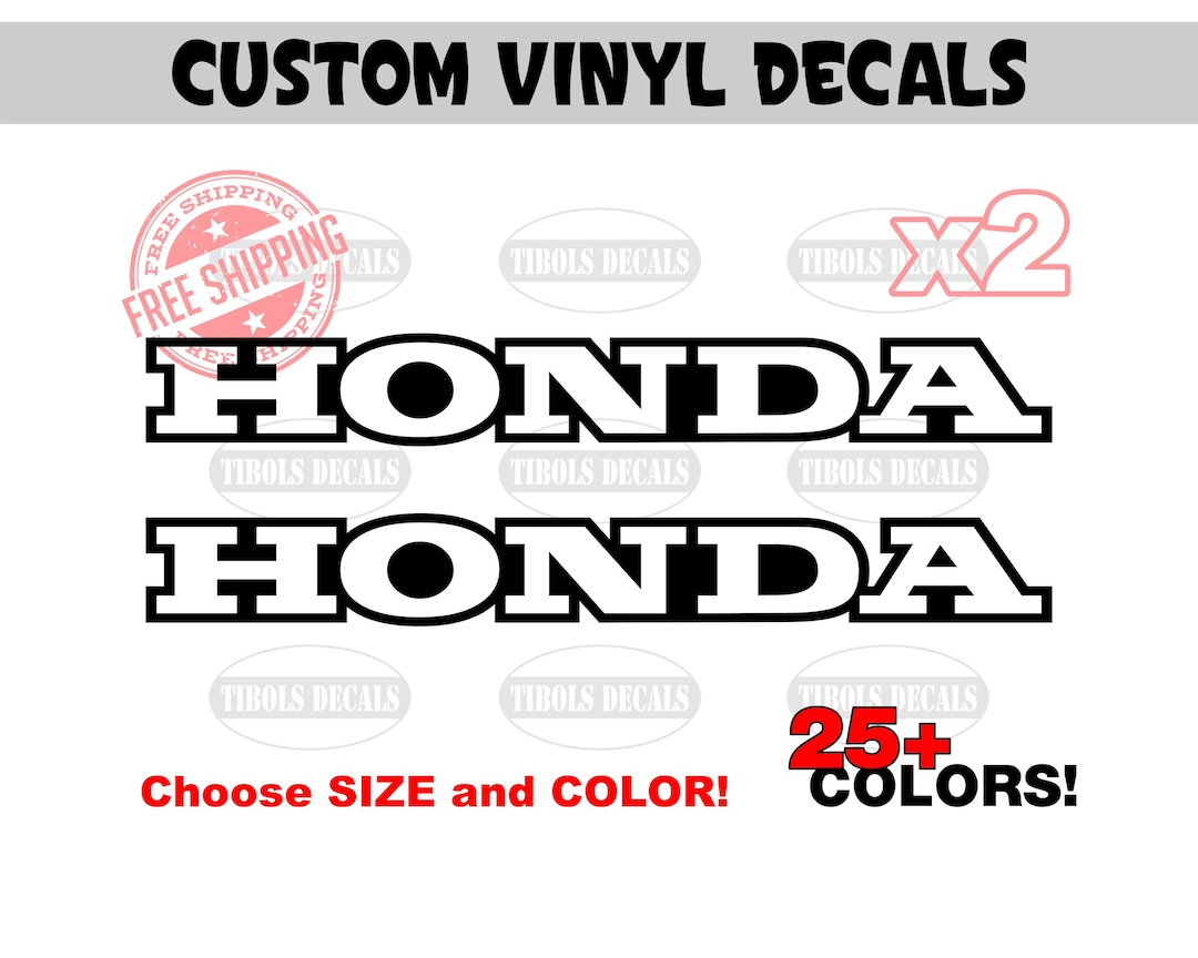 X2 Honda Decals Outline (1 Set) Honda Stickers Dirt Bike Honda Helmet ...