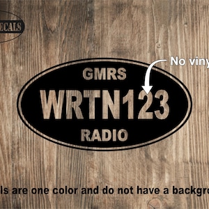 GMRS Radio Call Sign Decal Oval - Amateur Radio Callsign Sticker ...