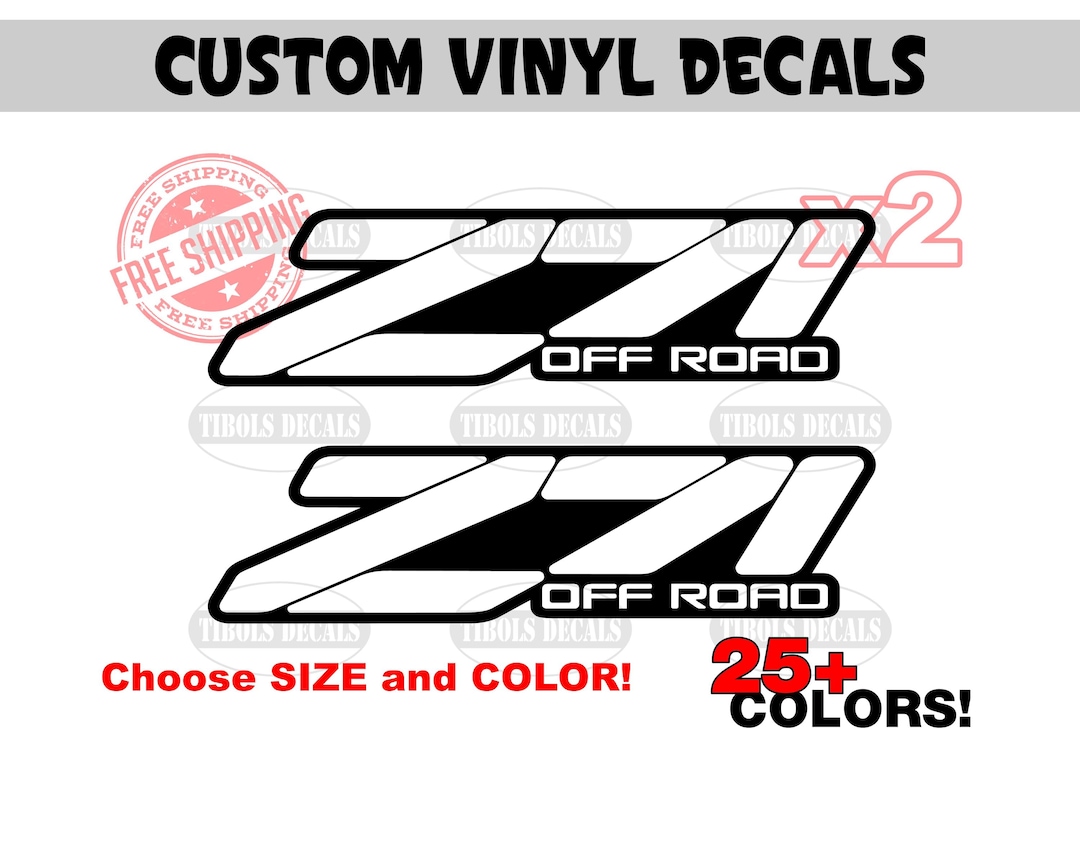 Two Z71 4x4 off Road Outline Decals Z71 Vinyl Stickers Fits Chevy ...