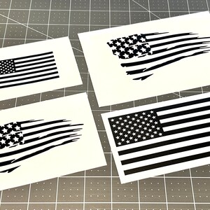 One Large USA Distressed Flag Decal Ripped Torn US Distressed American ...