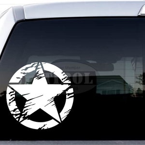 One Large Distressed Military Star Decal Star Sticker Vinyl Decals Fit ...