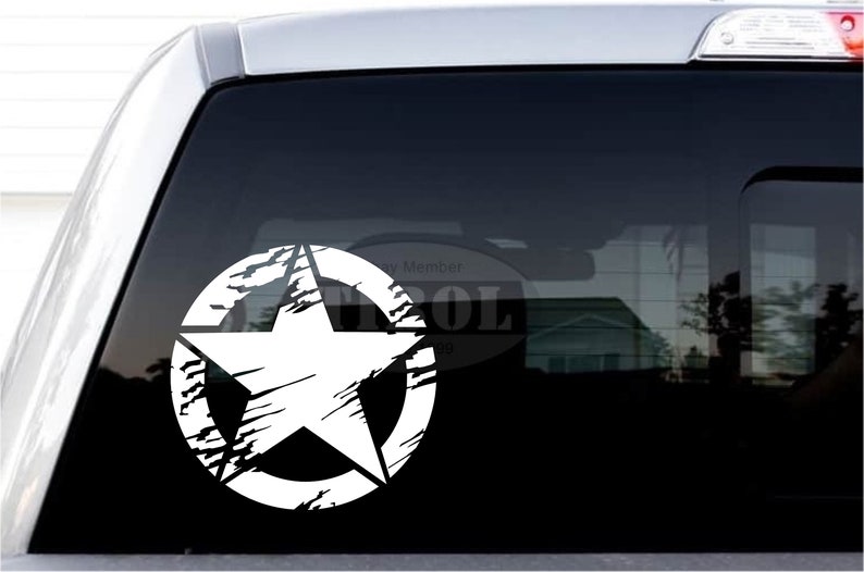 One Large Distressed Military Star Decal Army Star Sticker Vinyl Decals ...