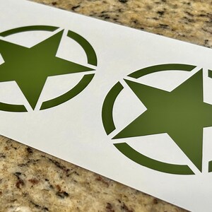 Two Military Star Decals Star Sticker Vinyl Decals Fit Jeep Toyota ...