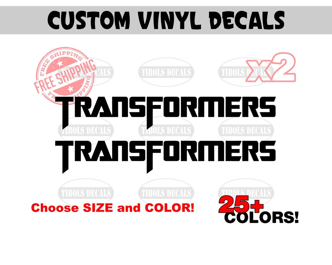 2x Transformers Stickers Transformer Vinyl Decals (1 Pair) Transformers ...