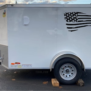 One Large USA Distressed Flag Decal Ripped Torn US Distressed American ...