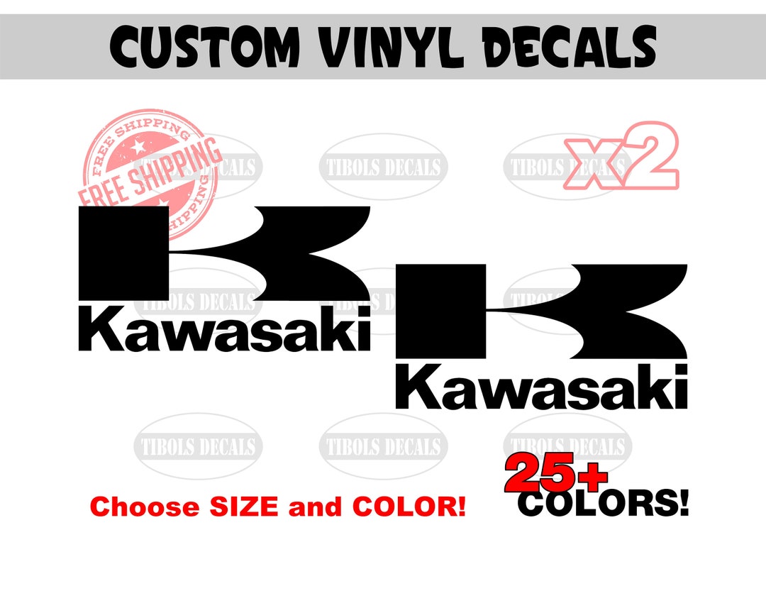 X2 Kawasaki With Logo Decal Helmet Kawasaki Stickers Dirt Bike ATV PWC ...