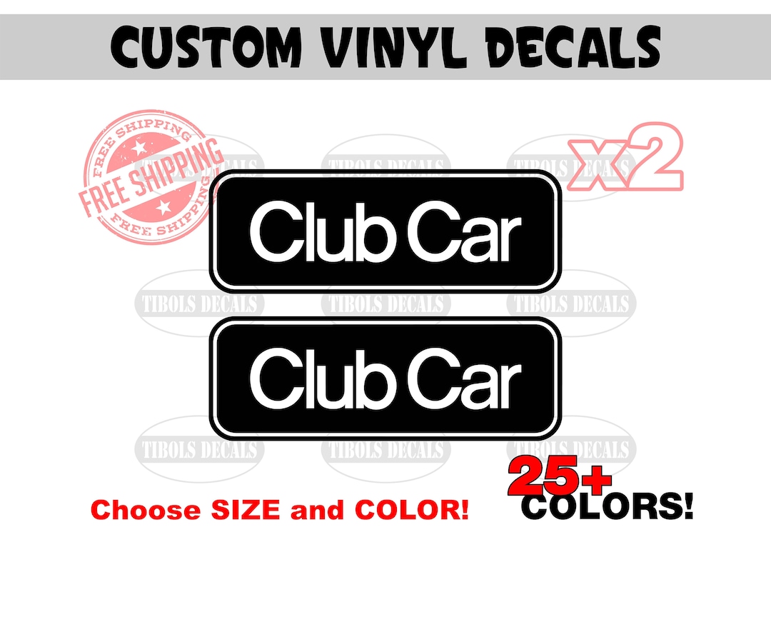 X2 Club Car Golf Cart Decals, Golf Club Car Stickers, Custom Club Car ...