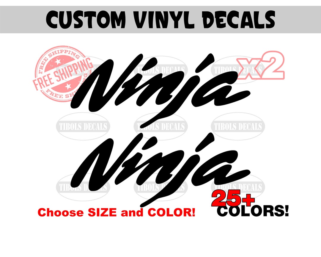 X2 Kawasaki Ninja Decals Kawasaki Motorcycle Helmet Stickers Dirt Bike ...
