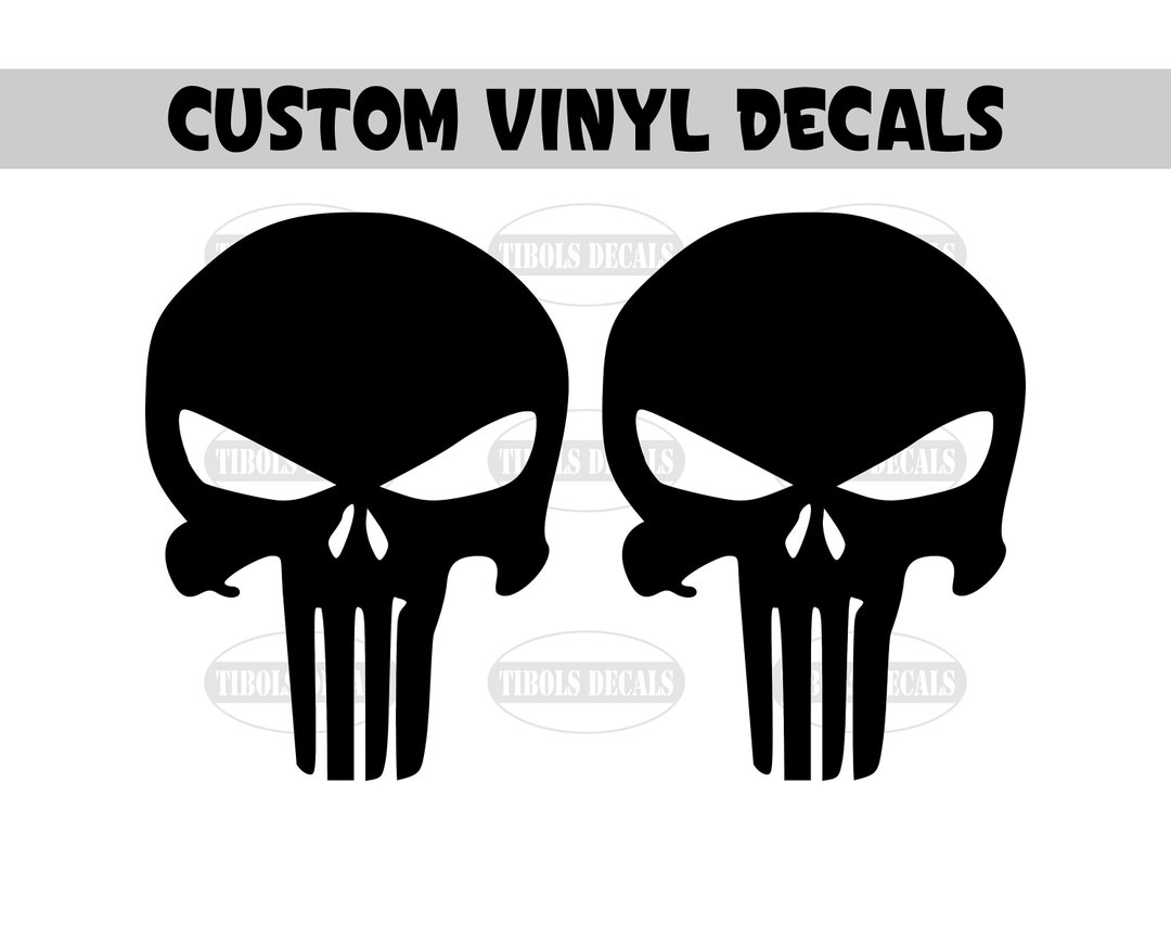 2x Punisher Skull Decals Punisher Skull Stickers Pick Size - Etsy