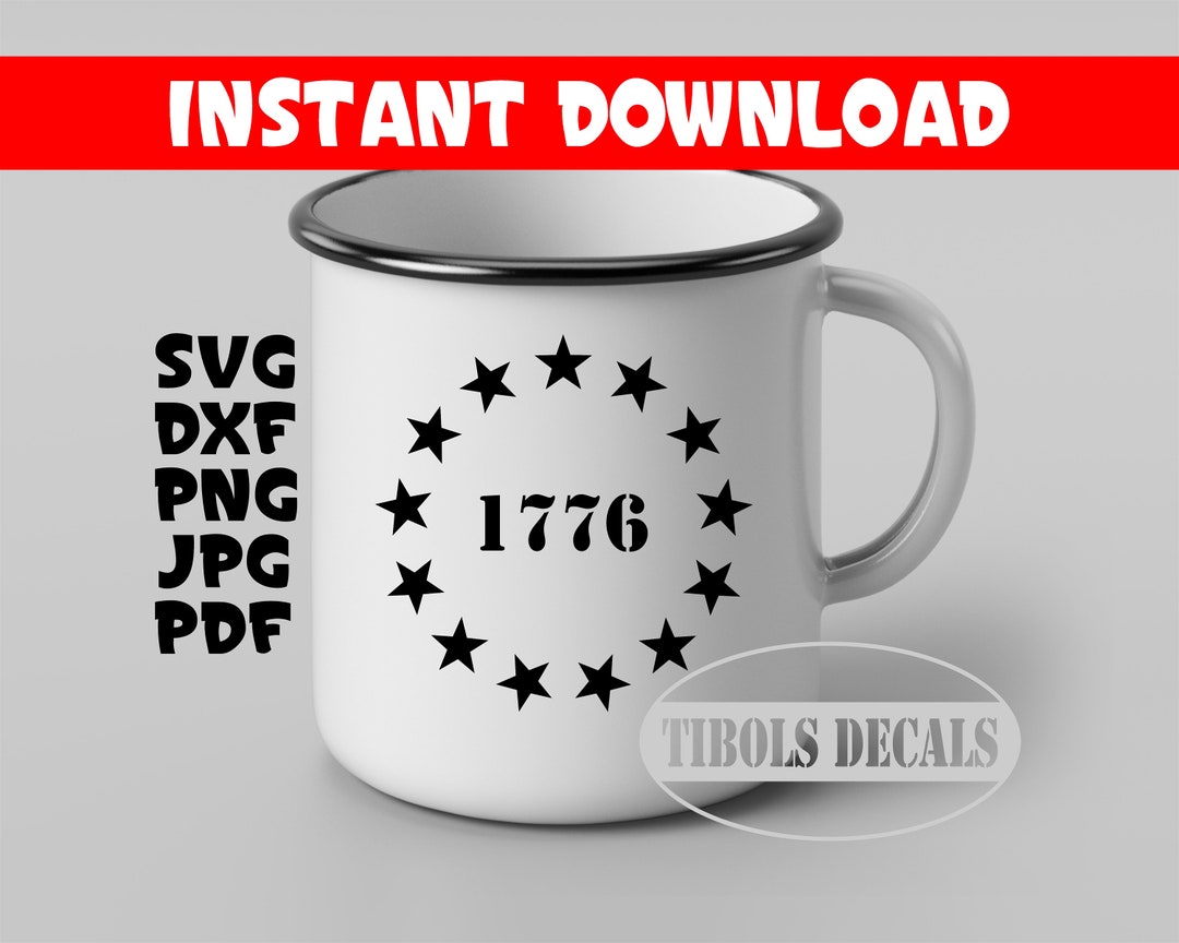 1776 Thirteen Stars in a Circle SVG Betsy Ross SVG 13 Stars 1776 Vector ...